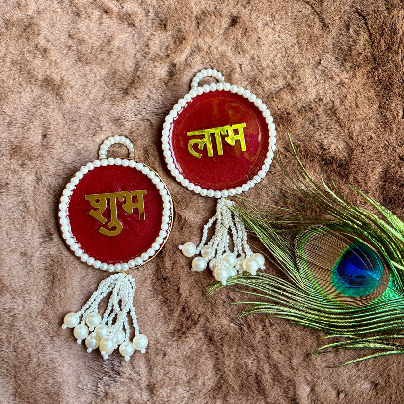 Pearl Blessings Shubh Labh Hangings – River Of Resin